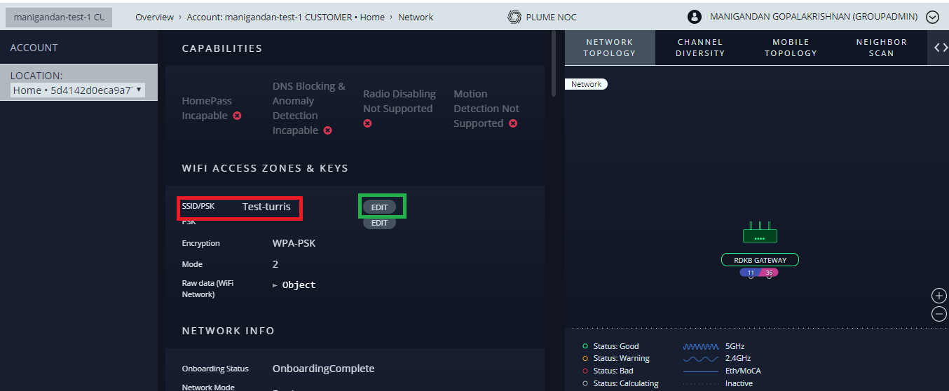 Synchronization of RDKB (WebUI) changes(update of SSID name) in Plume ...